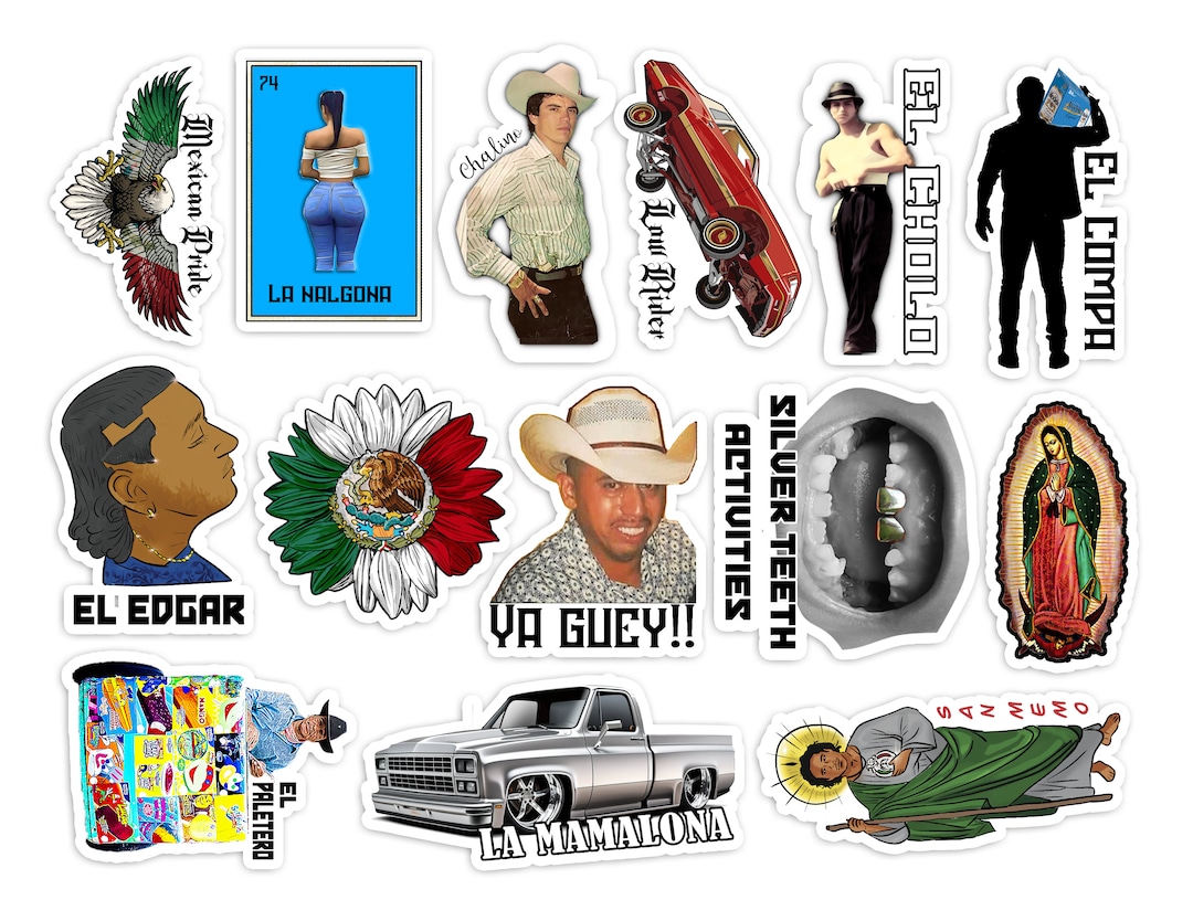 Mexican 14 Pcs Sticker Pack Vinyl Decal Stickers Chicano Hispanic ...