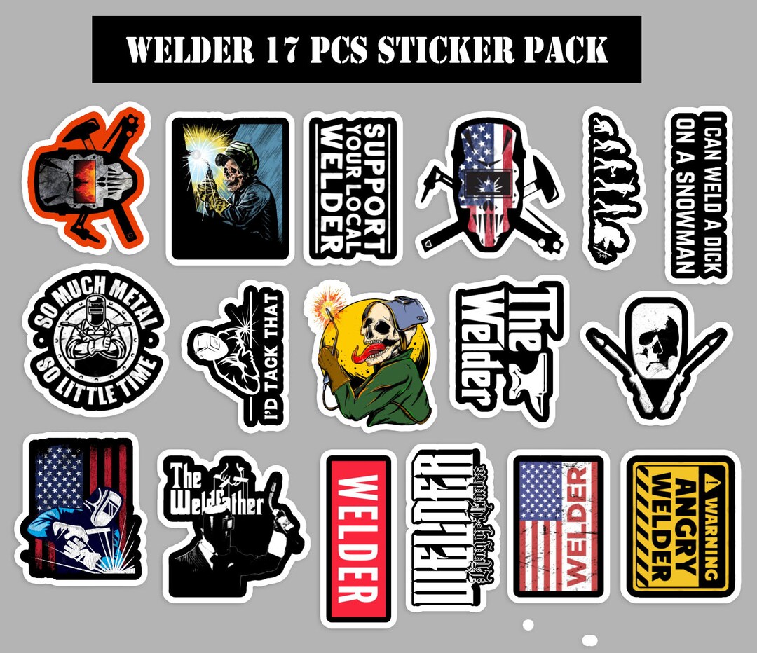 Welder Mega 17 Pcs Pack Vinyl Hard Hat Hardhat Stickers - Etsy