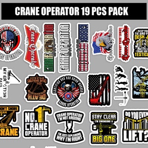 Crane Operator 19 Pcs Laminated Vinyl Waterproof Stickers - Etsy