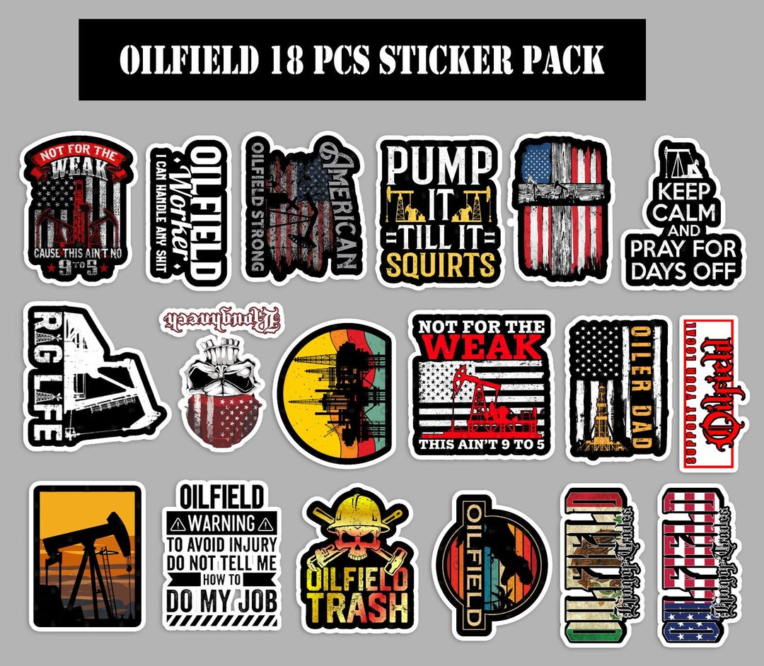 Oilfield Sticker Pack 18 Pcs Laminated Vinyl Waterproof Stickers - Etsy