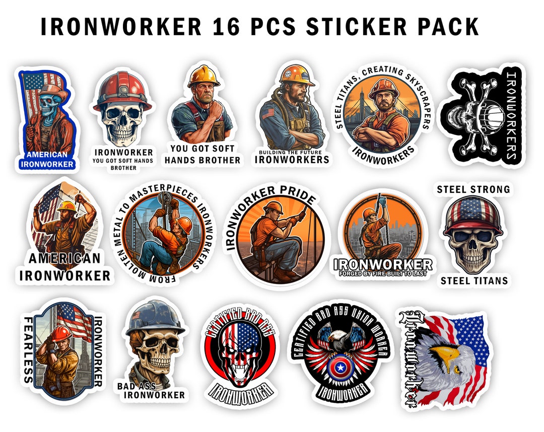 Ironworker 16 Sticker Pack Vinyl Hard Hat Hardhat Stickers - Etsy