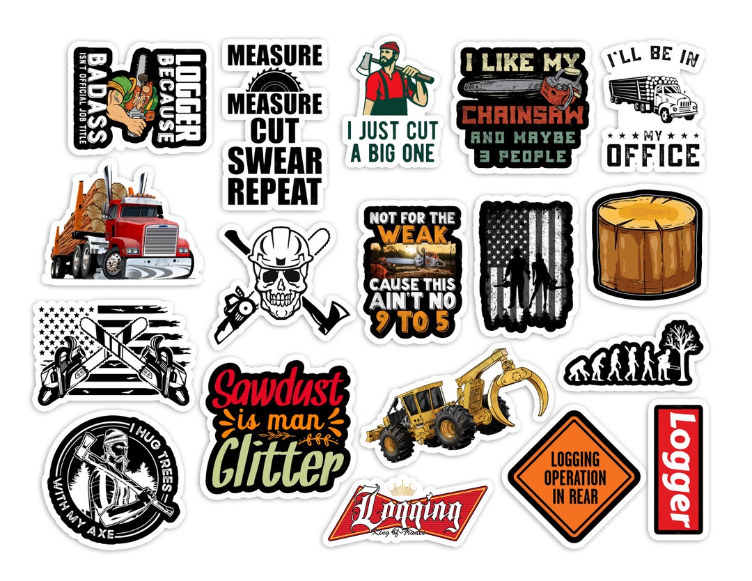 Logging 18 Pcs Sticker Pack Vinyl Hard Hat Hardhat Stickers - Etsy