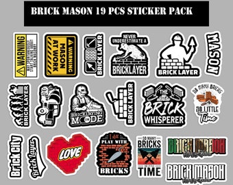 Concrete Finisher 16 Pcs Sticker Pack Laminated Vinyl Waterproof ...