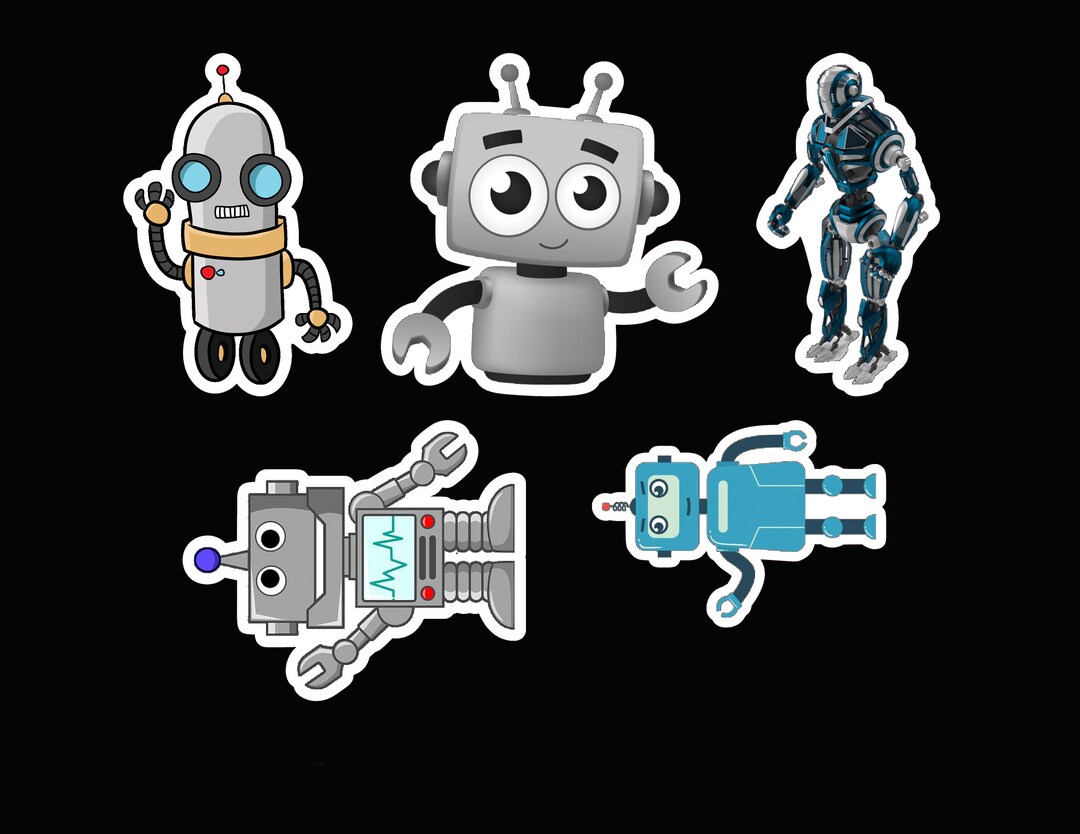 Robots Sticker Pack Laminated Vinyl Waterproof Stickers - Etsy