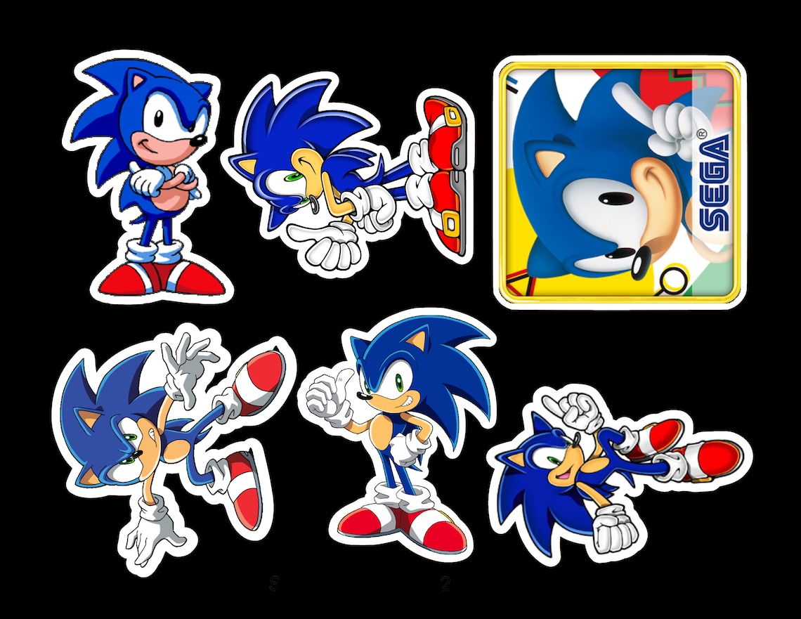 Sonic sticker pack de vinilo laminado pegatinas impermeables | Etsy