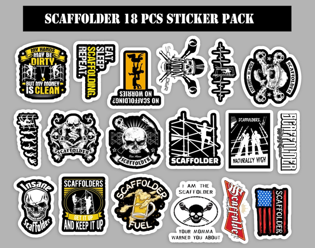 Scaffolder 18 Pcs Pack Vinyl Hard Hat Hardhat Stickers - Etsy
