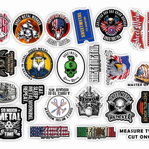 Sheet Metal 23 Pcs Sticker Pack Laminated Vinyl Waterproof Stickers - Etsy