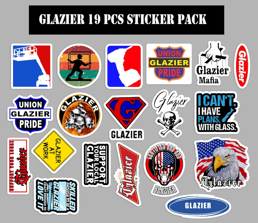 Glazier 19 Pcs Sticker Pack Laminated Vinyl Waterproof Stickers - Etsy