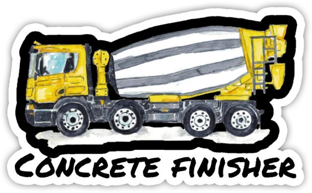 Concrete Finisher Truck Sticker 3.5 Inch Toolbox Decal Waterproof Vinyl ...