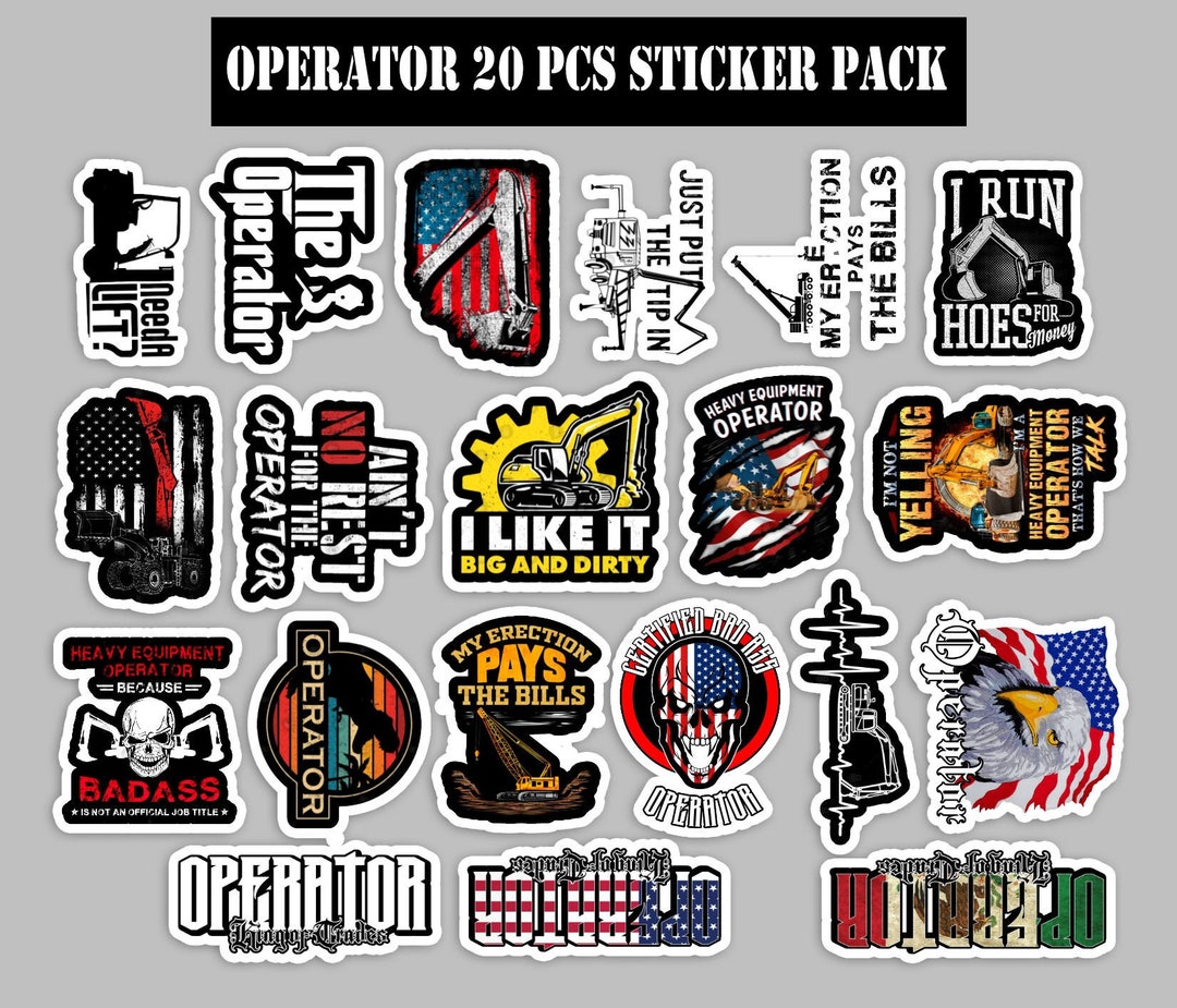 Operator 20 Pcs Sticker Pack Vinyl Hard Hat Hardhat Stickers Machine - Etsy