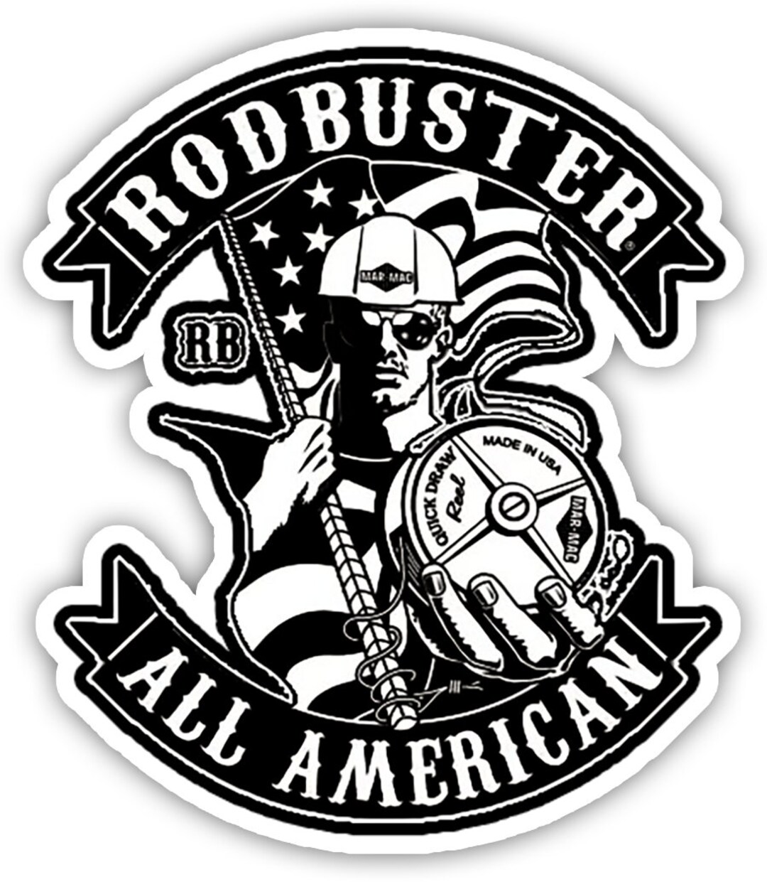 Rodbuster All American Sticker 3.5 Inch Toolbox Decal Waterproof Vinyl ...