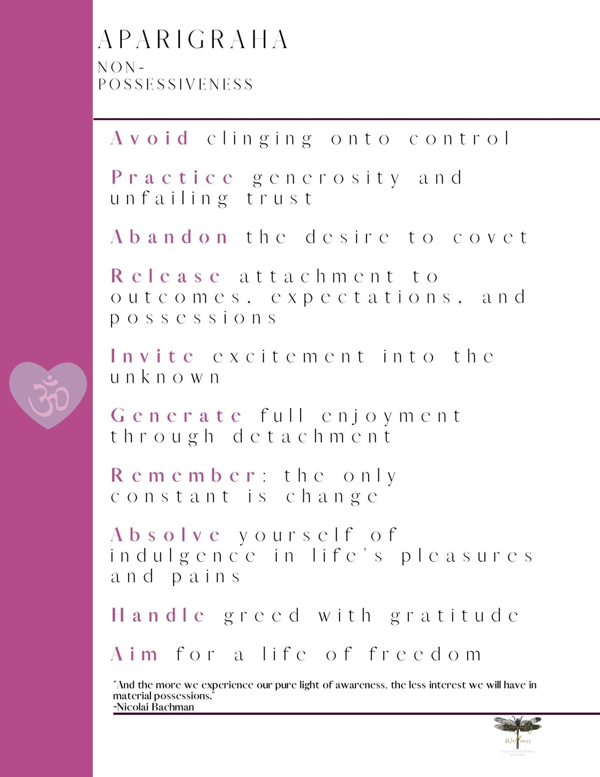 Aparigraha Print and Acronym Combo - Etsy