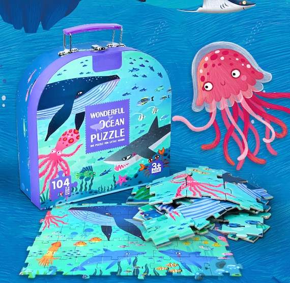 Jumbo Ocean Aquarium Sea Animals Children Jigsaw Puzzle W/ - Etsy