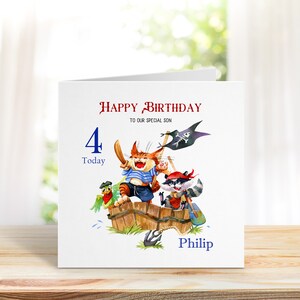 Personalised Pirate Birthday Card, Pirate Ship Birthday Card,happy ...