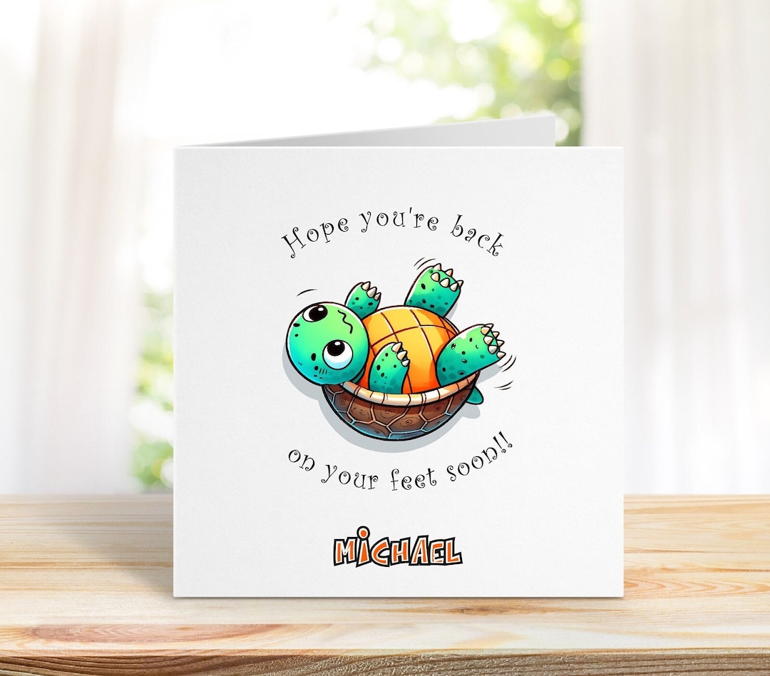 Hope You're Back on Your Feet Soon, Personalised Get Well Soon Card ...