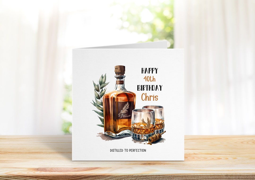 Personalised Happy Birthday Whisky Card. Customised Whisky Birthday ...