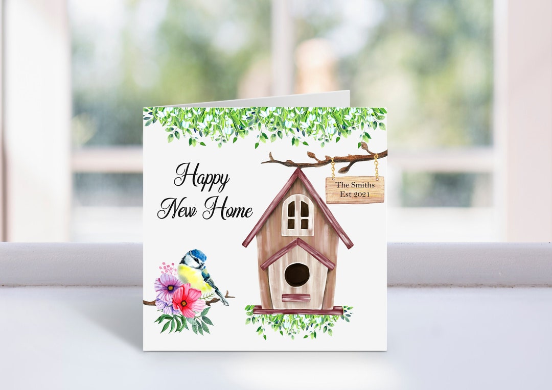 Happy New Home Card, Housewarming Card, Customisable New Home, Greeting ...