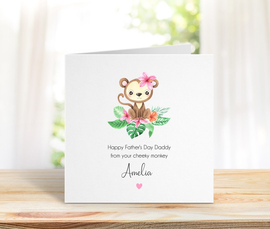 Happy Father's Day From Your Cheeky Monkey Card. Customisable Father's ...