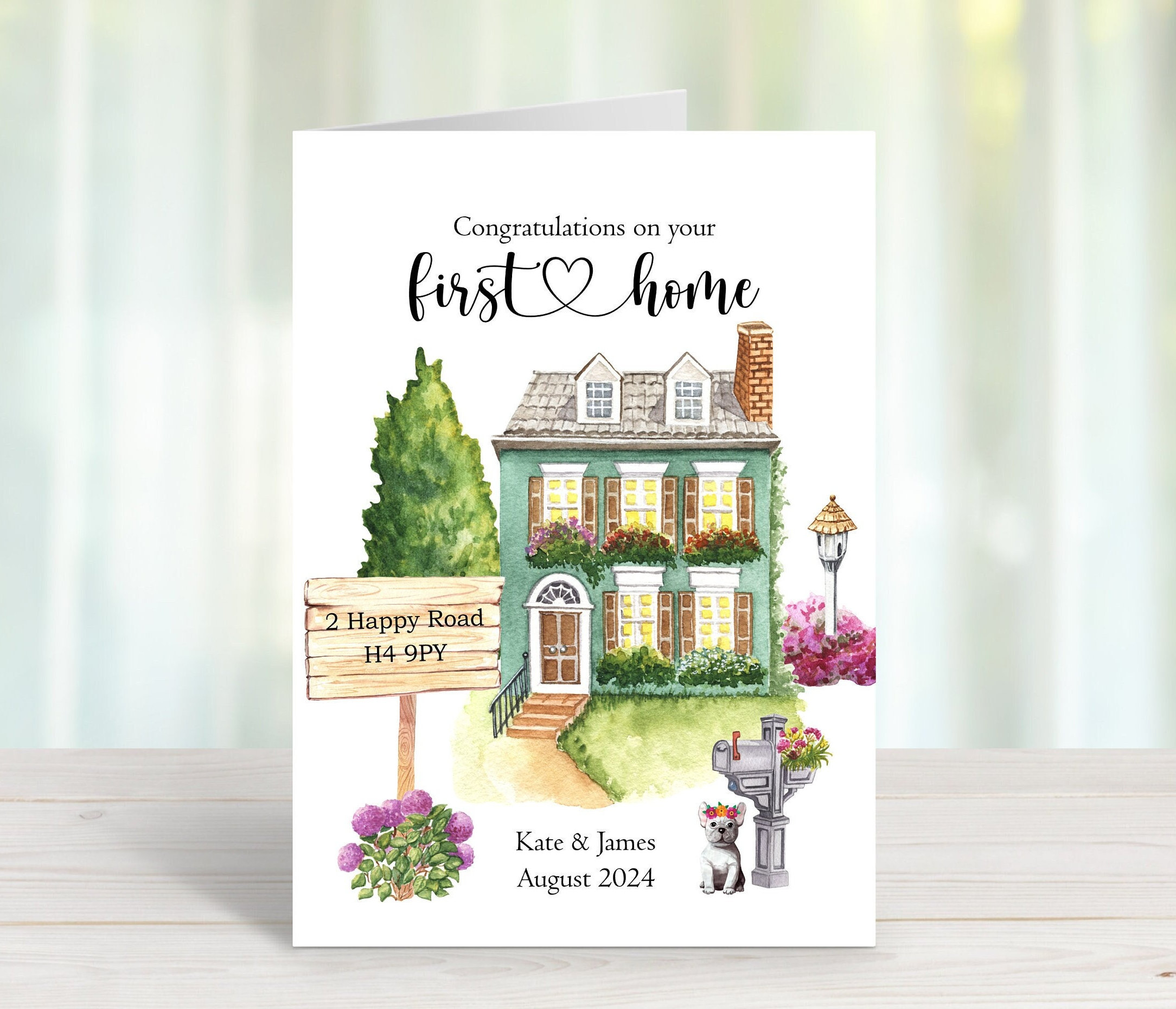 Congratulations on Your First/ New Home Card, Housewarming Card, Customisable First/ New Home ...