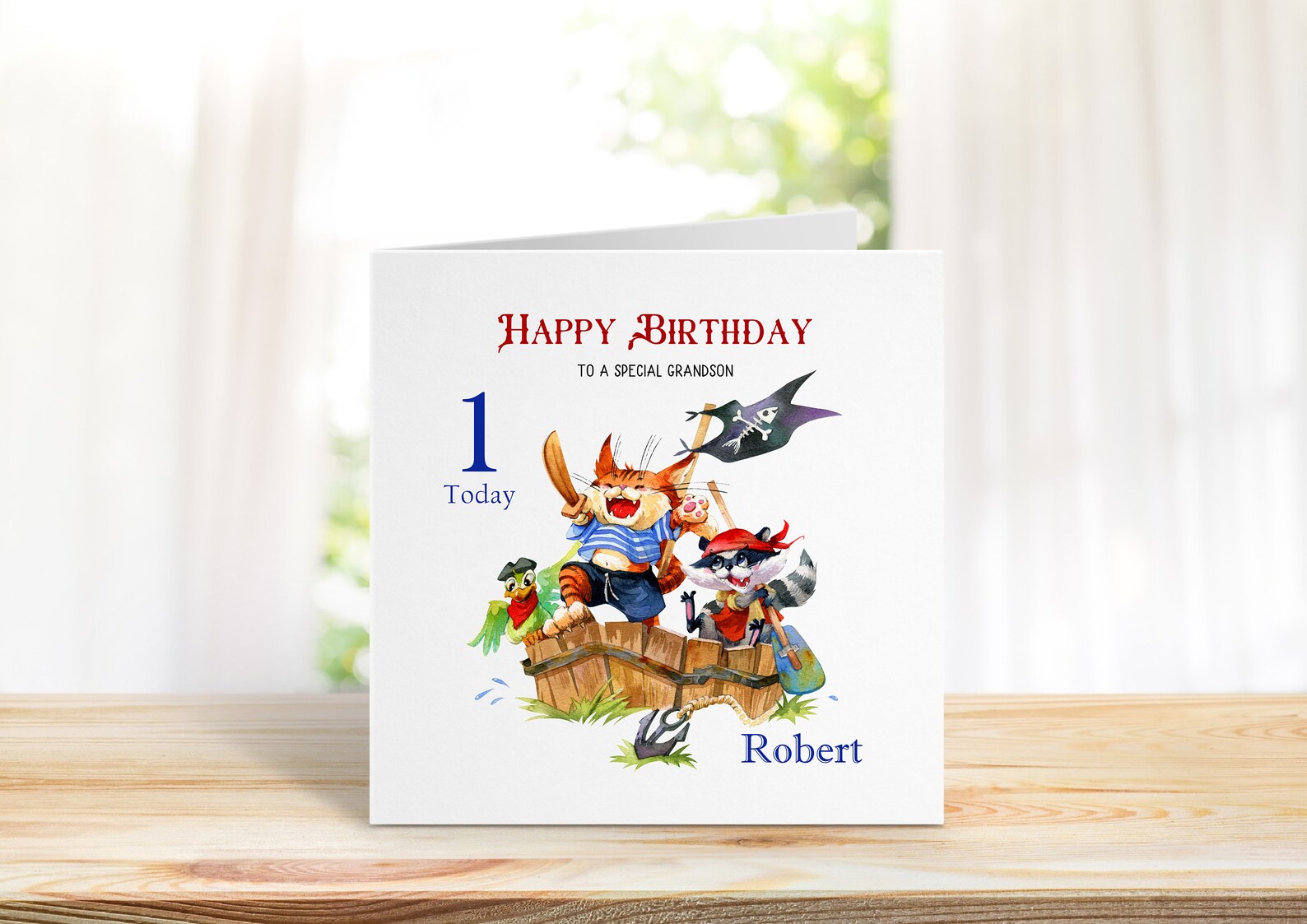 Personalised Pirate Birthday Card, Pirate Ship Birthday Card,happy ...