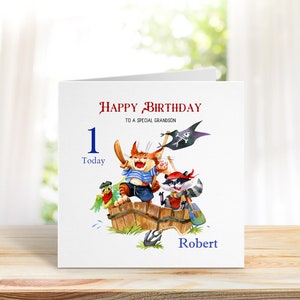 Personalised Pirate Birthday Card, Pirate Ship Birthday Card,happy ...