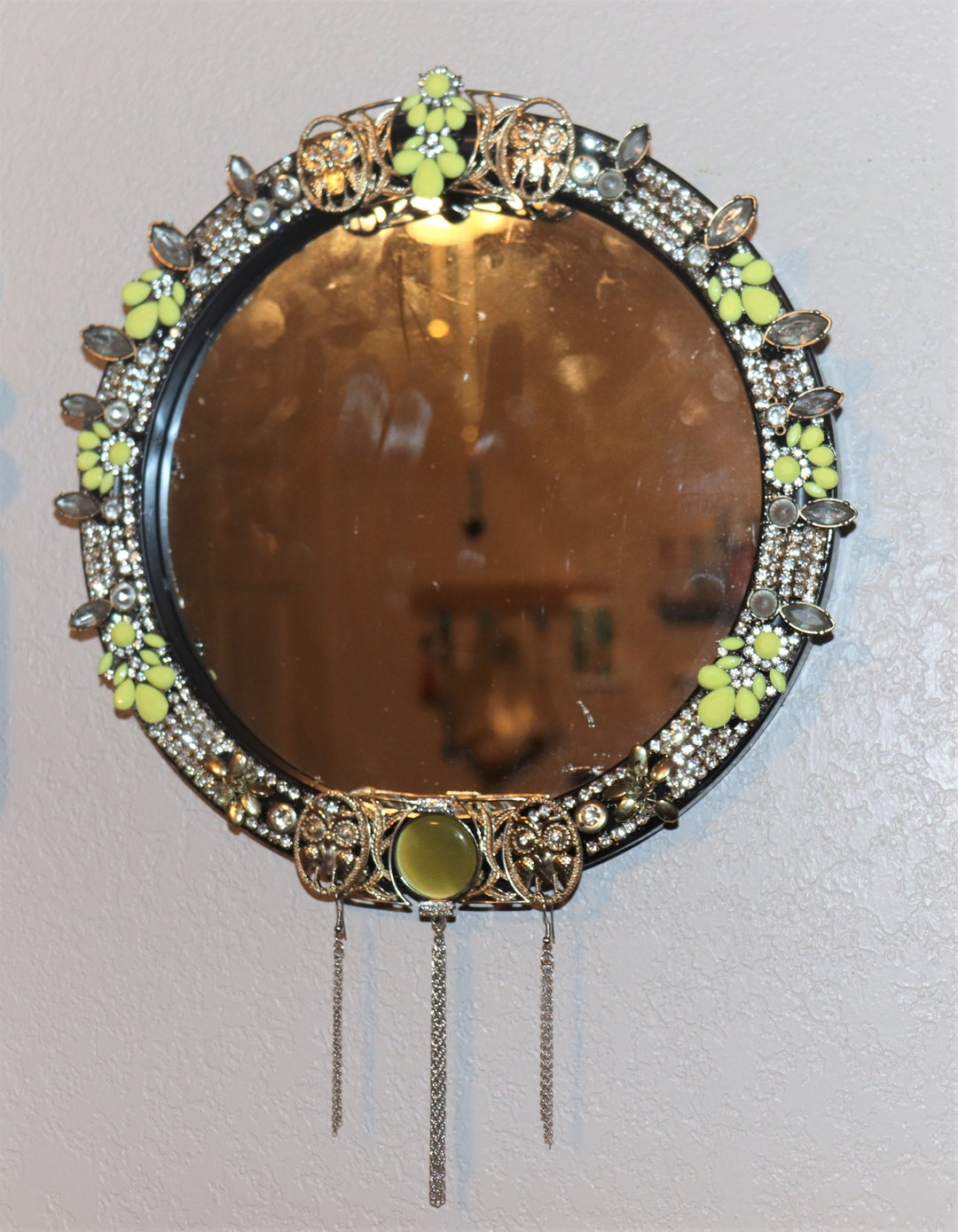 Jeweled Mirror Vintage Jewelry and Rhinestones - Etsy