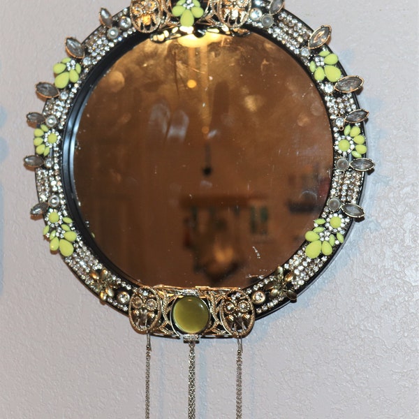 Rhinestone Mirror - Etsy