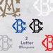 2 Letter Monogram Vinyl Decal, Initials Decal, Fancy Car Decal, Gift ...