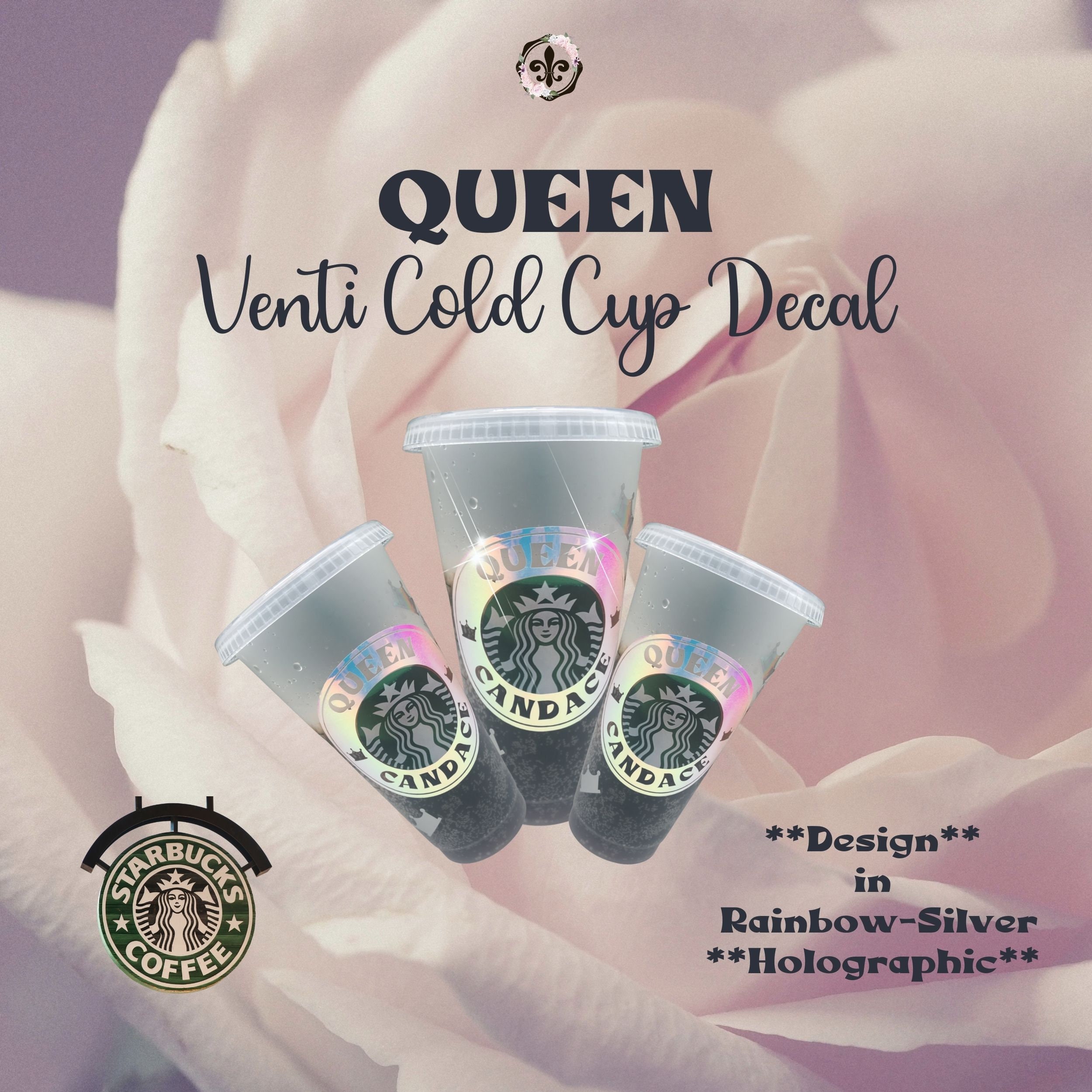 Venti Cold Cup, QUEEN Coffee Cup Sticker- W/decal Sheet With CROWNS ...