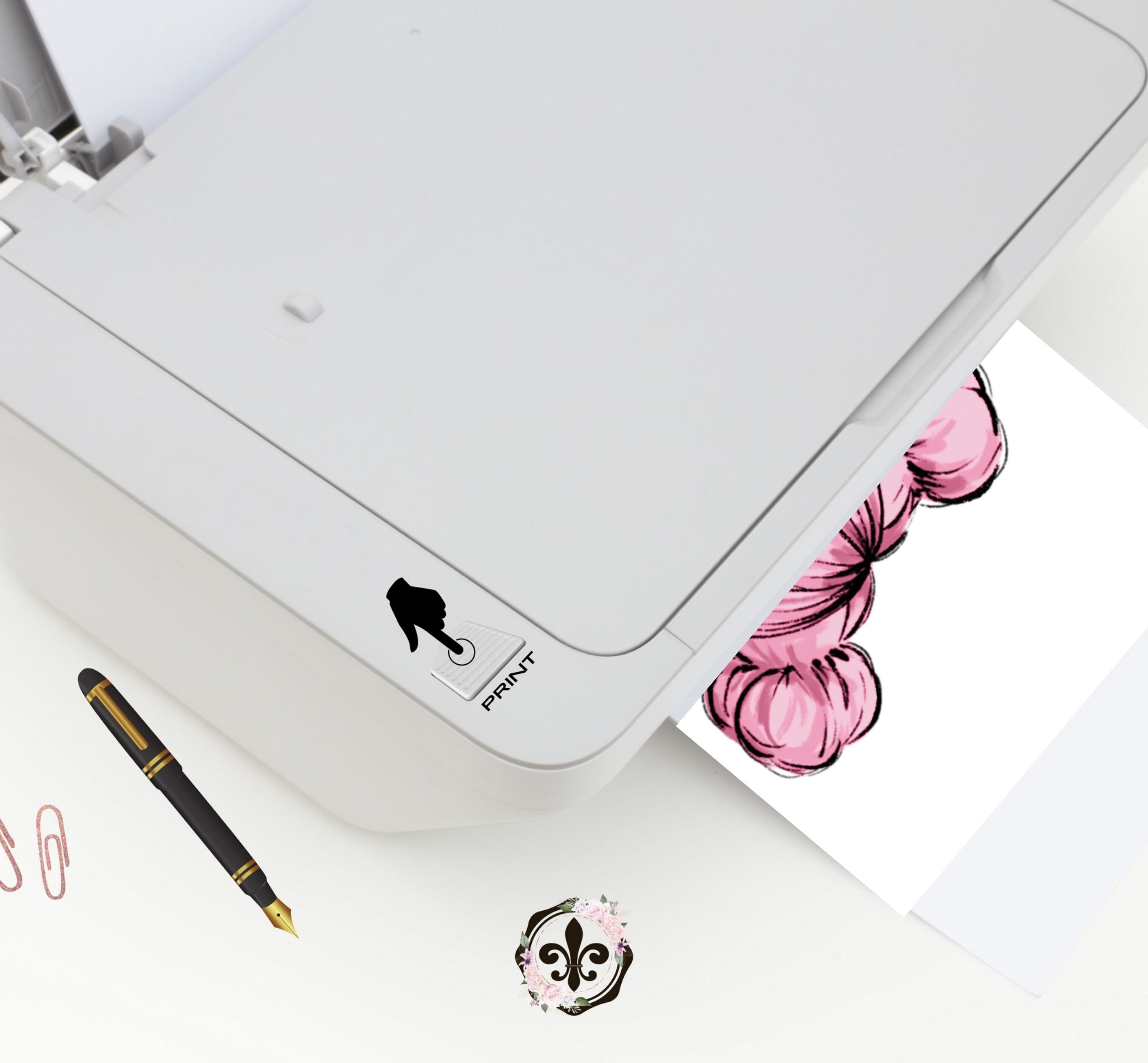 Cherry Blossom Art, Cherry Blossom Print for Instant Download, Glam ...