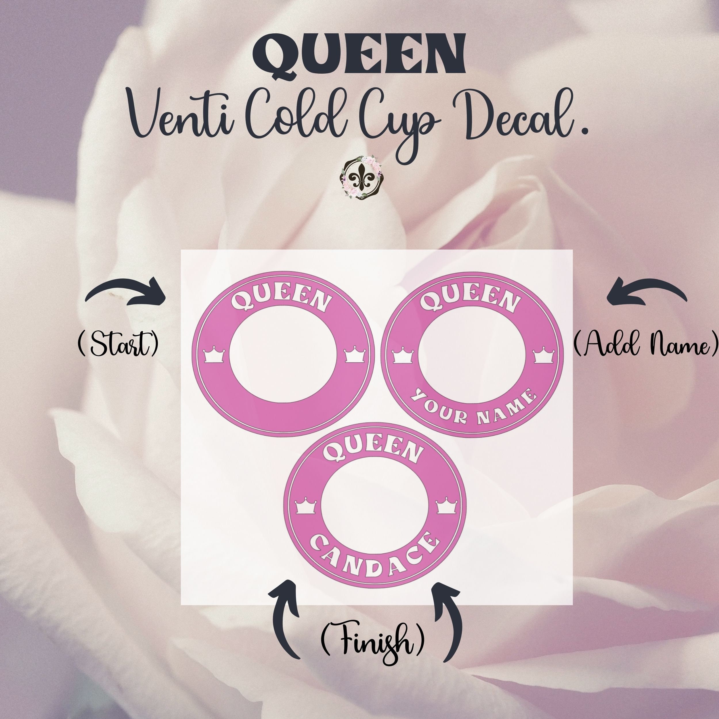Venti Cold Cup, QUEEN Coffee Cup Sticker- W/decal Sheet With CROWNS ...