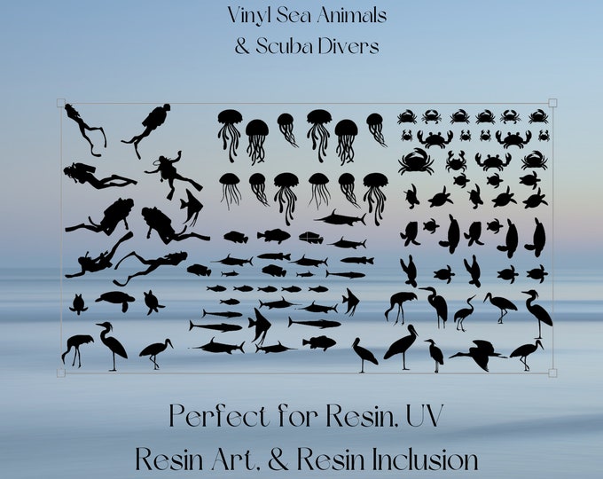 Vinyl Sea Animals, Ocean Resin Art, Epoxy Resin Art, Ocean Art DIY, DIY ...