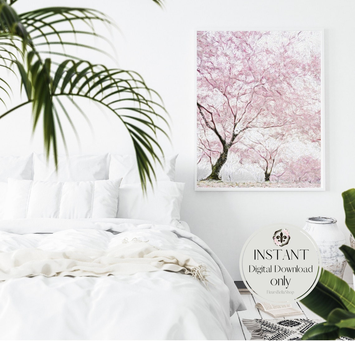 Cherry Blossom Art, Cherry Blossom Print for Instant Download, Girly ...