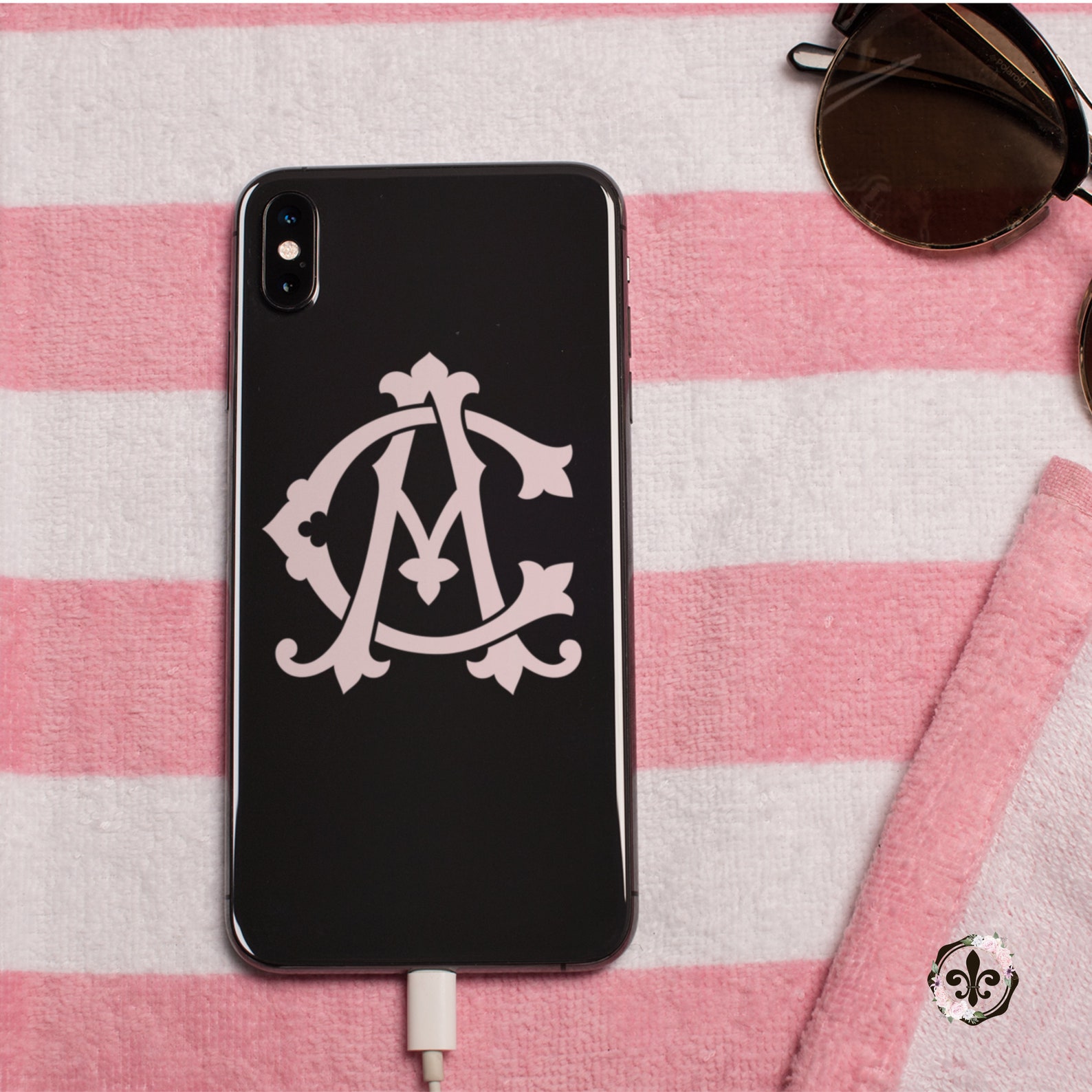 2 Letter Monogram Vinyl Decal, Initials Decal, Fancy Car Decal, Gift ...