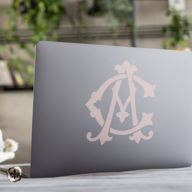 2 Letter Monogram Vinyl Decal Initials Decal Fancy Car | Etsy