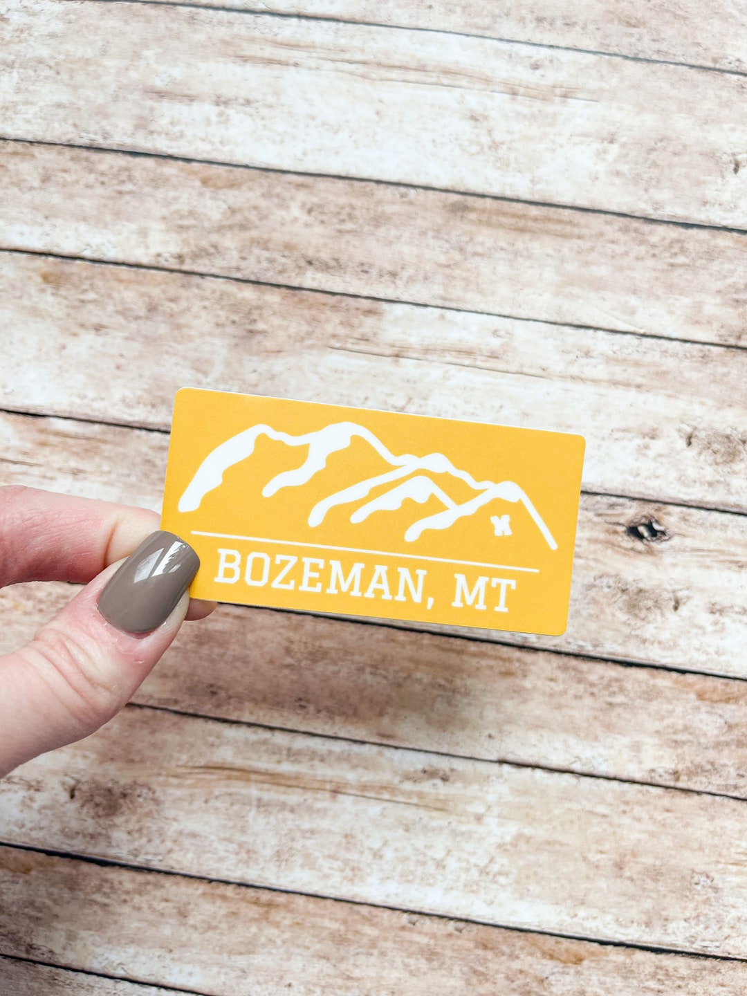 Bozeman Montana Yellow M Mountain Waterproof Sticker, Bozeman Sticker ...
