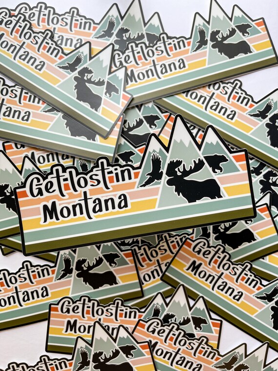 Get Lost in Montana Bumper Sticker Colorful Montana Sticker | Etsy