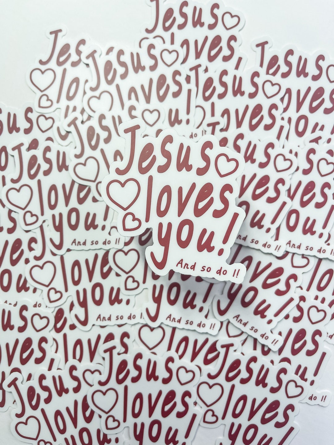Jesus Loves You and so Do I Waterproof Vinyl Sticker, Valentines ...