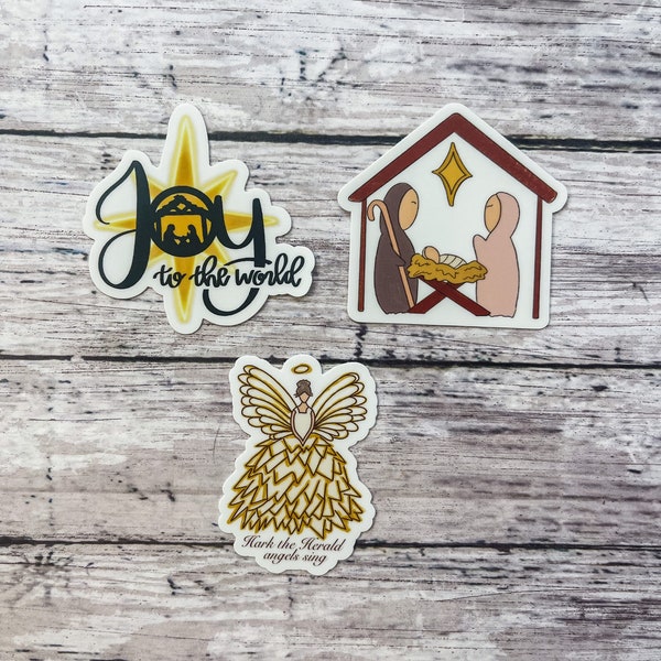 Christian Christmas Vinyl Stickers - Etsy
