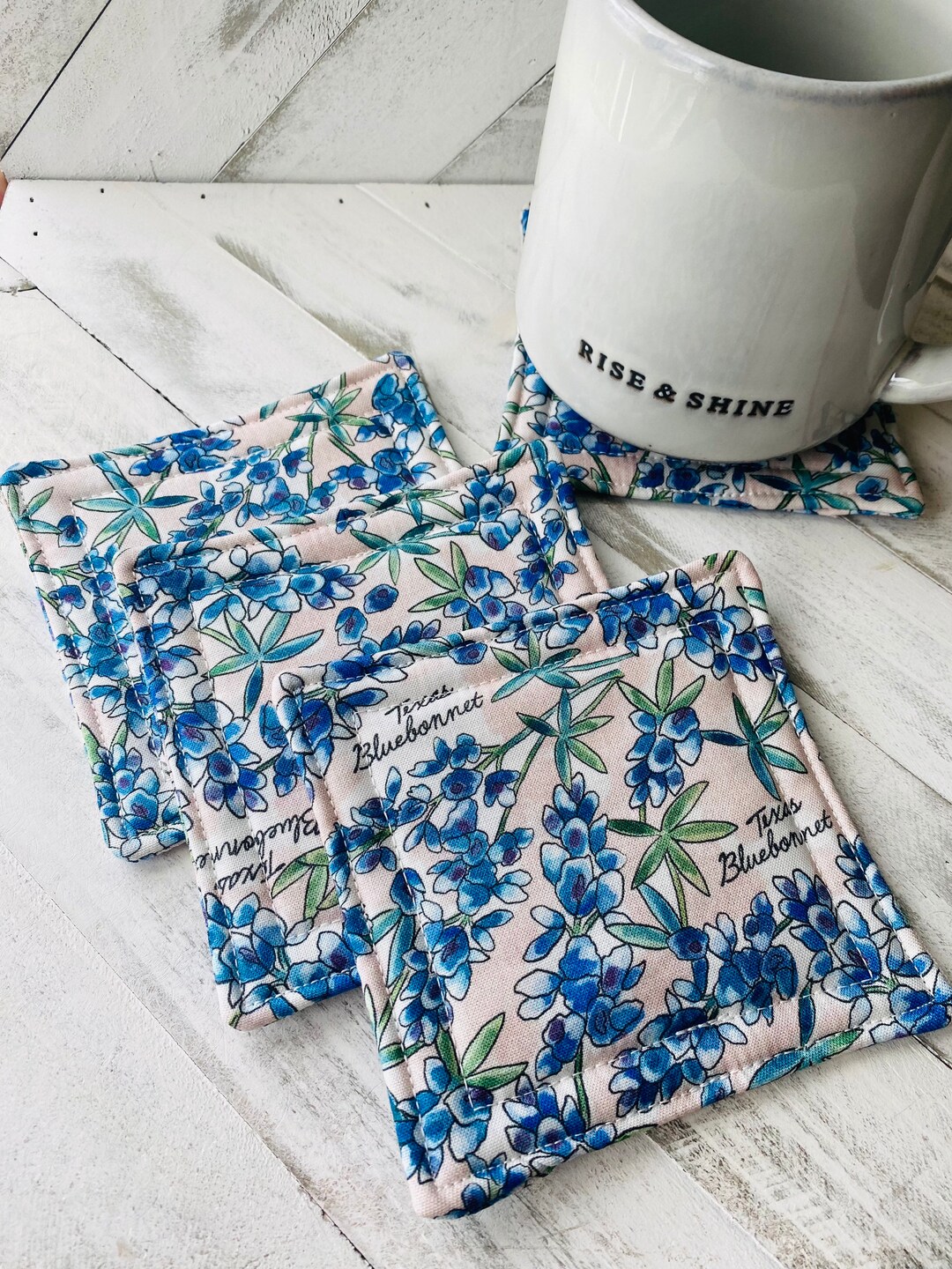 4PC Set! Handmade Fabric Coasters; Handmade; Reversible; Washable ...