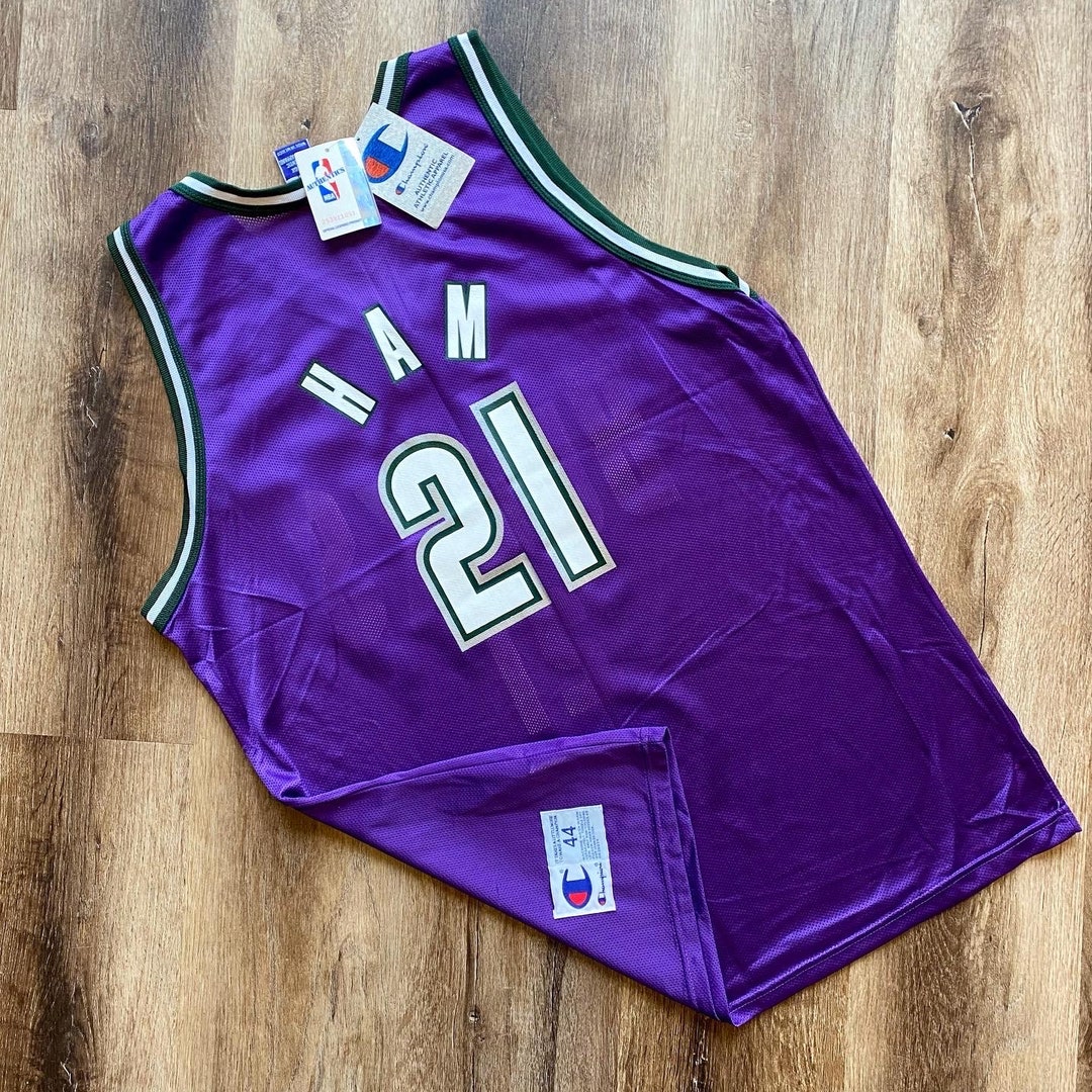 Darvin Ham large / 44 Milwaukee Bucks Vintage NBA 90s Basketball White ...