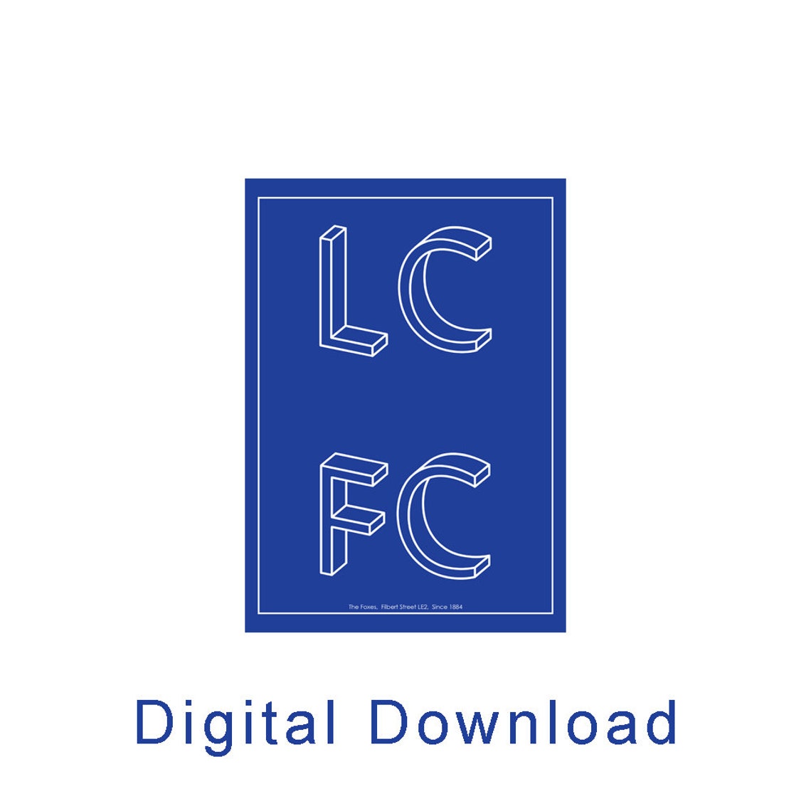 LCFC Leicester City FC Fan Poster, Digital Art Gifts for Him Gifts for ...