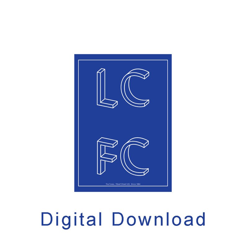 LCFC Leicester City FC Fan Poster, Digital Art Gifts for Him Gifts for ...