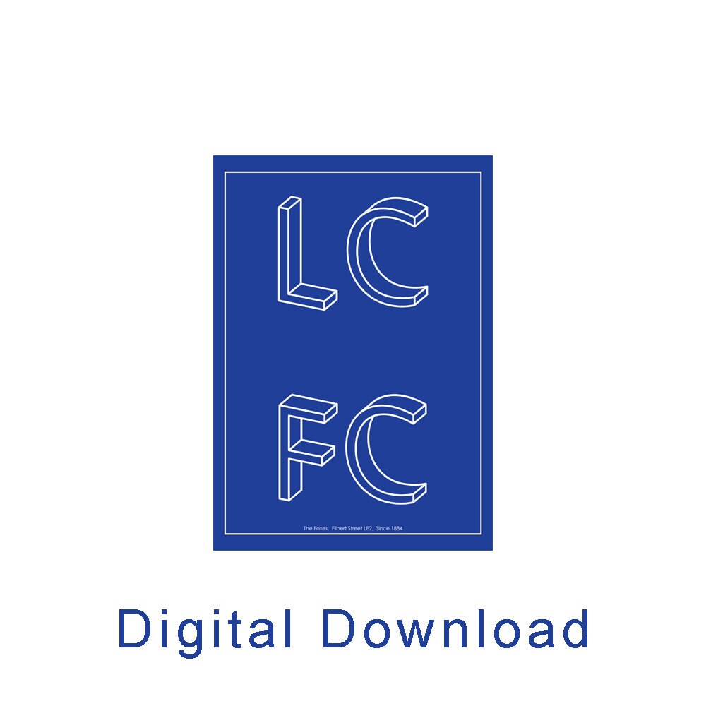 LCFC Leicester City FC Fan Poster, Digital Art Gifts for Him Gifts for ...