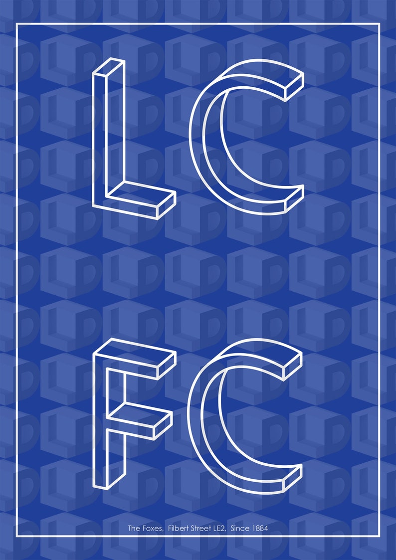 LCFC Leicester City FC Fan Poster, Digital Art Gifts for Him Gifts for ...
