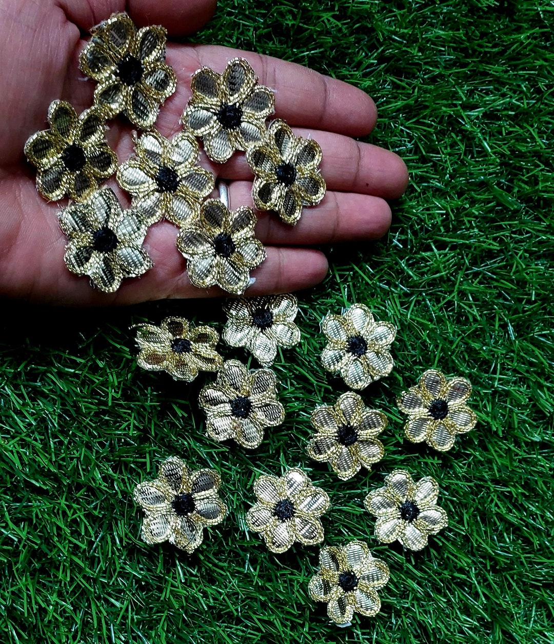 25 PC Gota Patti Handwork Patch, Floral Appliques, Ethnic ...