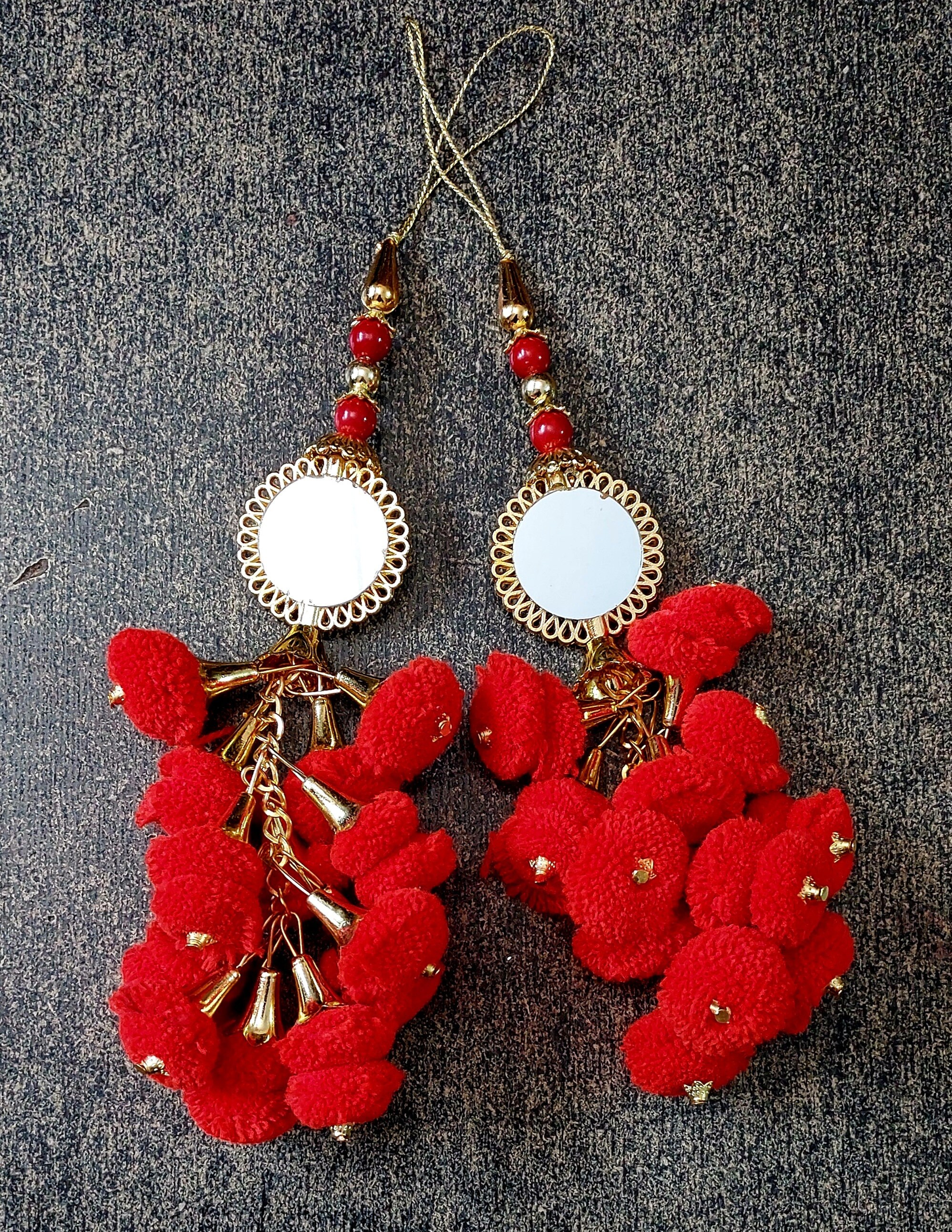 Pink Indian Tassel, Handmade Women Hand Made Tassels Lehanga Latkan ...