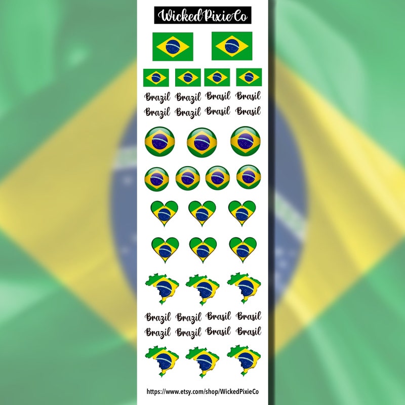Brazilian Flag Nails - Etsy