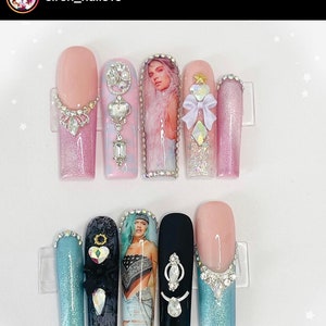 Karol G Nail Decals for Natural Acrylic Press on or Gelx Nails | Water ...