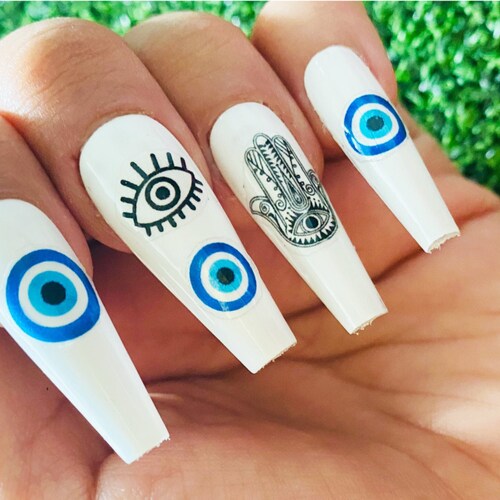 Evil Eye Waterslide Nail Decals Hamsa Ojo for Acrylic or Press | Etsy